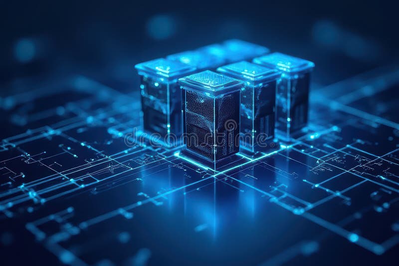 Dedicated Server Network Infrastructure Stock Illustration ...