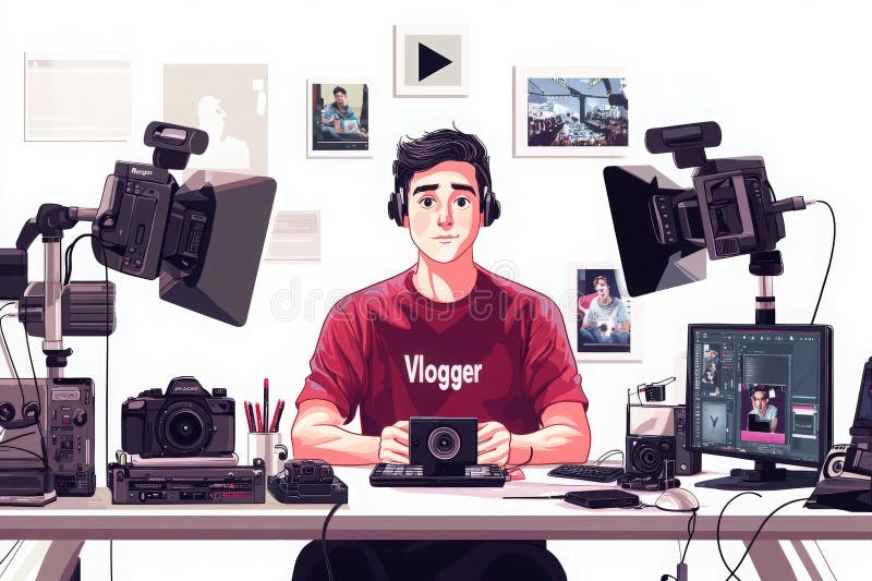 Dedicated Vlogger Stock Illustrations – 8 Dedicated Vlogger Stock ...