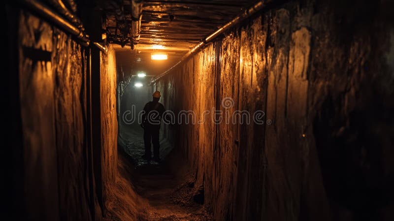 Dedicated Worker Inside Underground Tunnel with Reinforcement Support ...