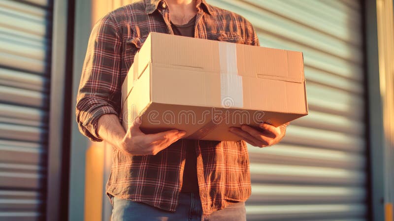 A Dedicated Worker Stands in a Vibrant Warehouse Setting, Gently Laying ...