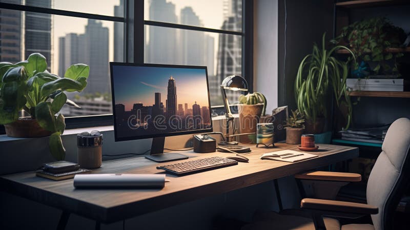 A Dedicated Workspace for Remote Employees Interior of a Home Office of ...