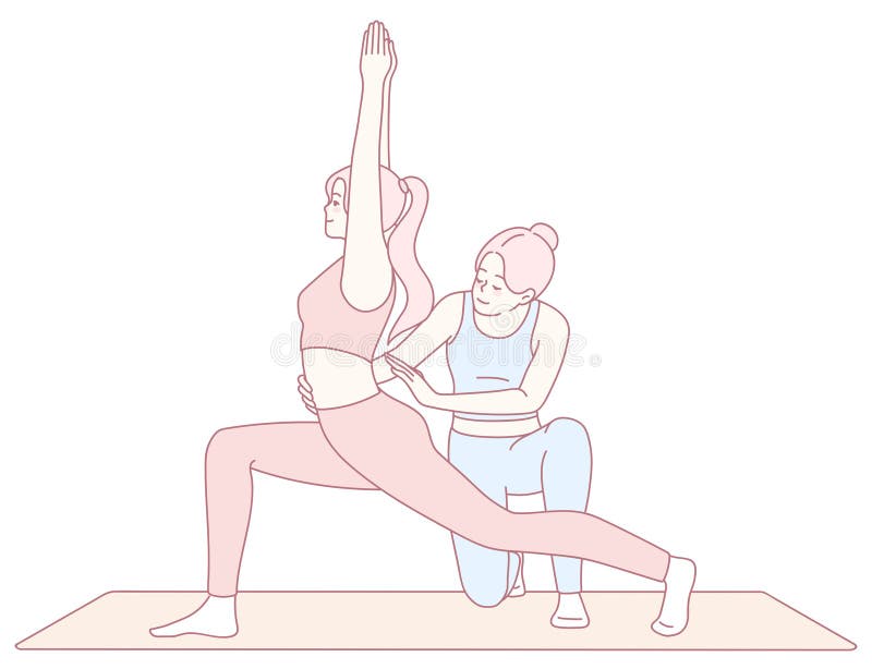 A Dedicated Yoga Instructor is Assisting a Student in Their Practice of ...