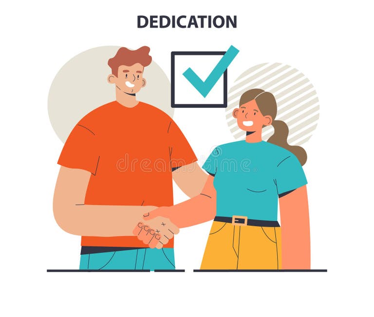 Dedication Concept. Characters Corporate Loyalty and Personal Stock Vector - Illustration of ...
