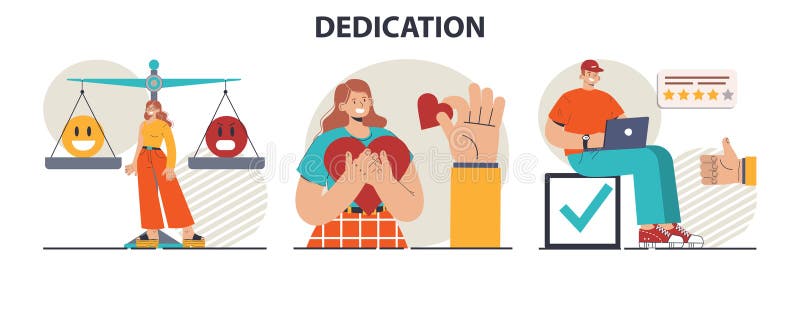 Dedication Concept Set. Characters Corporate Loyalty and Personal Stock ...