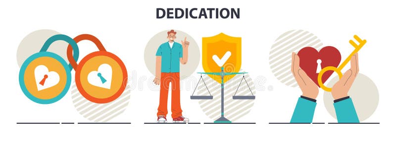 Dedication Concept Set. Characters Corporate Loyalty and Personal Stock ...