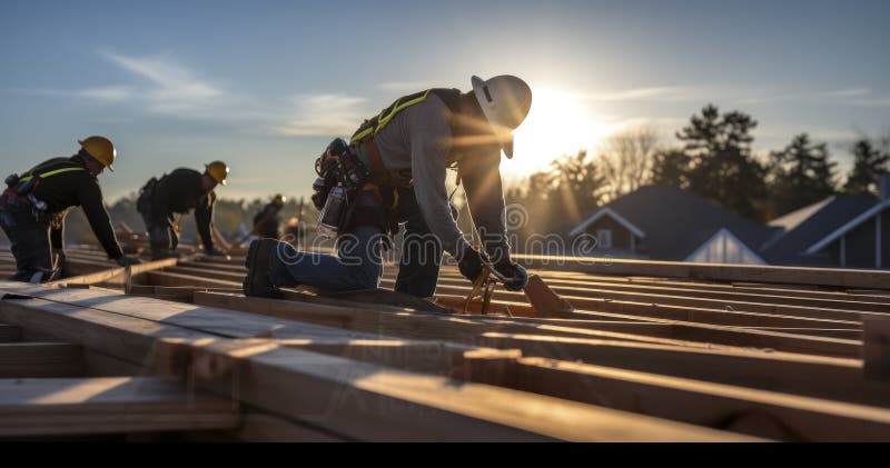 Wooden Roofing Construction Frame, New Roof Skeleton, Binding Parts ...