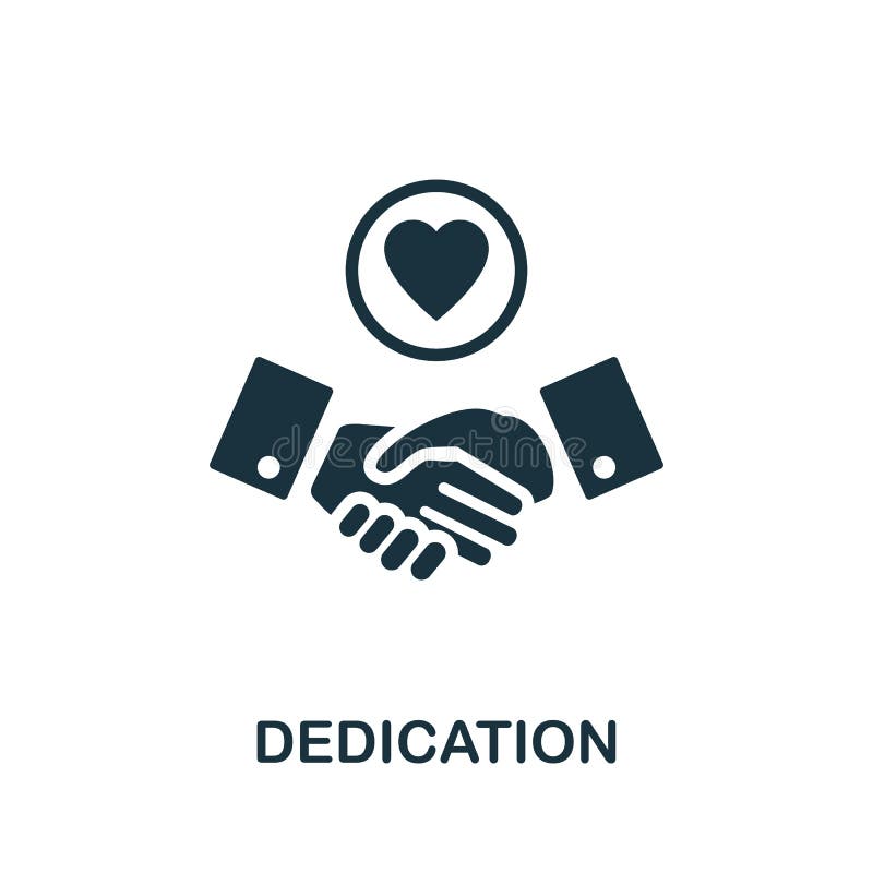 Dedication Icon. Monochrome Sign from Work Ethic Collection. Creative ...