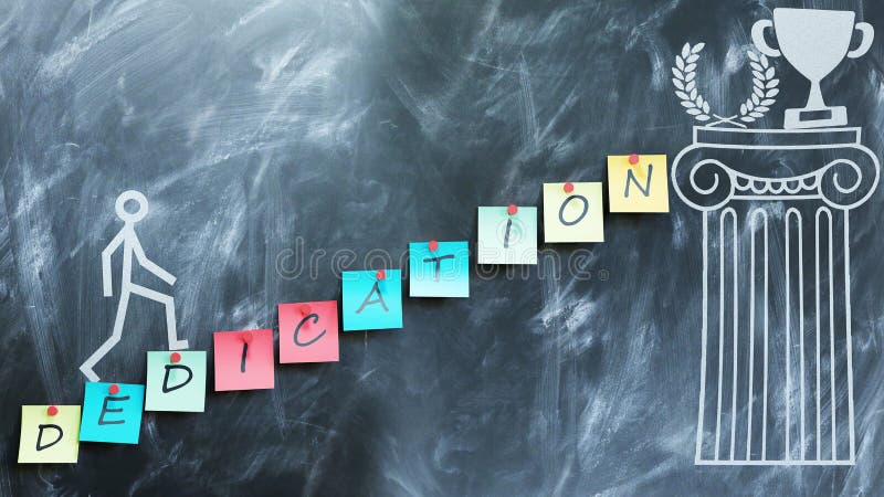 Dedication Make Steps To Success Stock Illustration - Illustration of ...