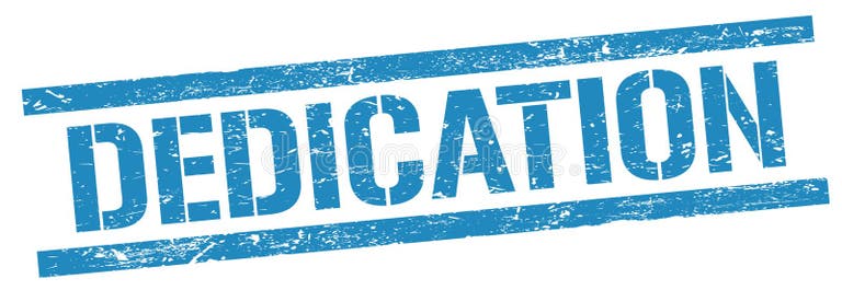 DEDICATION Text on Blue Grungy Rectangle Stamp Stock Illustration ...