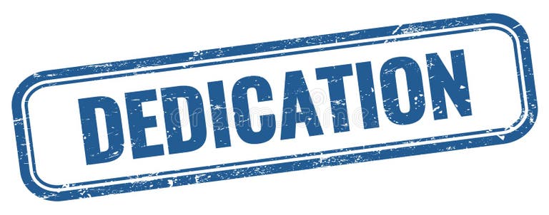 DEDICATION Text on Blue Grungy Vintage Stamp Stock Illustration ...