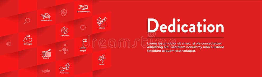 Dedication, Vision and Values Web Header Banner with Connection, Growth ...