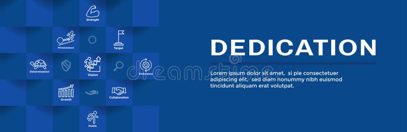 Dedication, Vision and Values Web Header Banner with Connection, Growth ...
