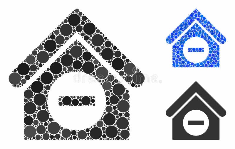 Deduct Building Composition Icon of Circle Dots Stock Illustration ...
