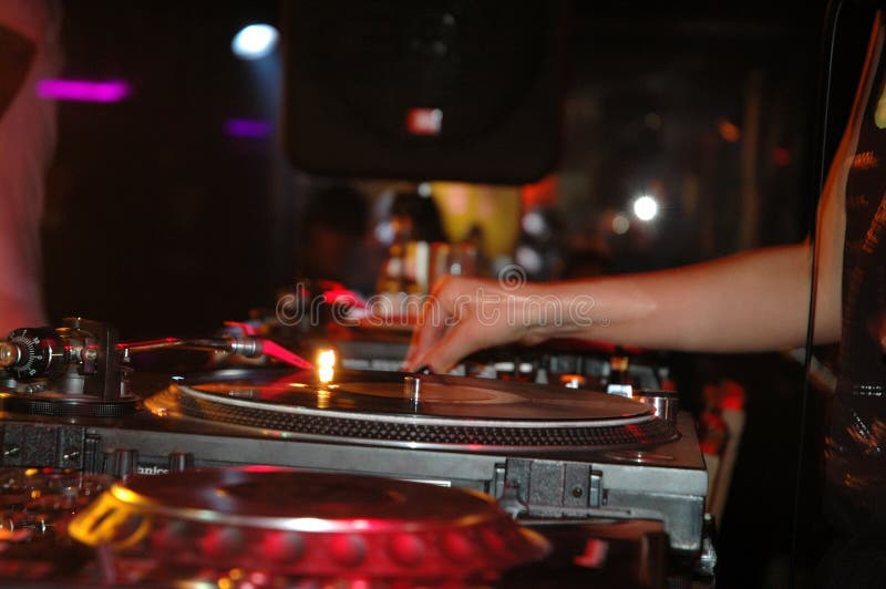 Dee-jay desk stock image. Image of electronic, adapter - 564735