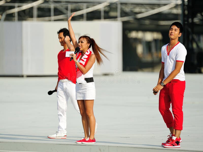 Deejay Jean Danker Waving To Crowd at NDP 2012 Editorial Photo - Image ...