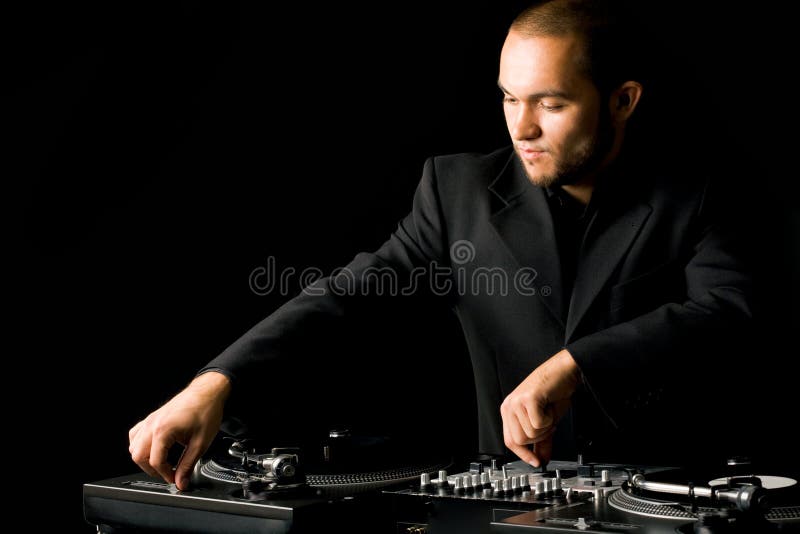 Deejay at work stock image. Image of caucasian, nightlife - 12173539