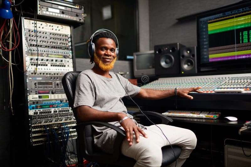 Deejay at work stock image. Image of studio, young, working - 79435071