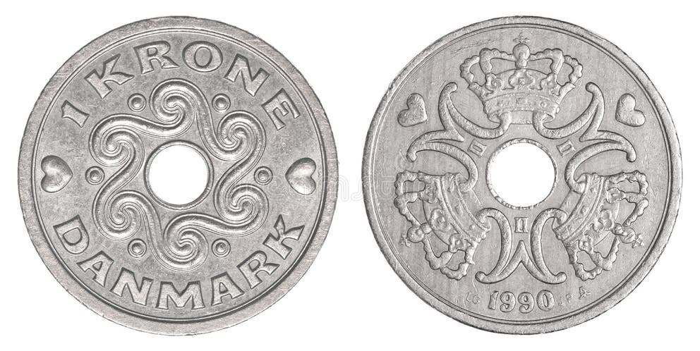 1 Deense kroon munt stock afbeelding. Image of markt - 37542219