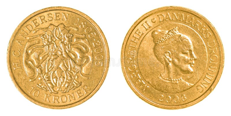 Deense Kronen (DKK), Muntstukken En Bankbiljetten. Stock Afbeelding ...