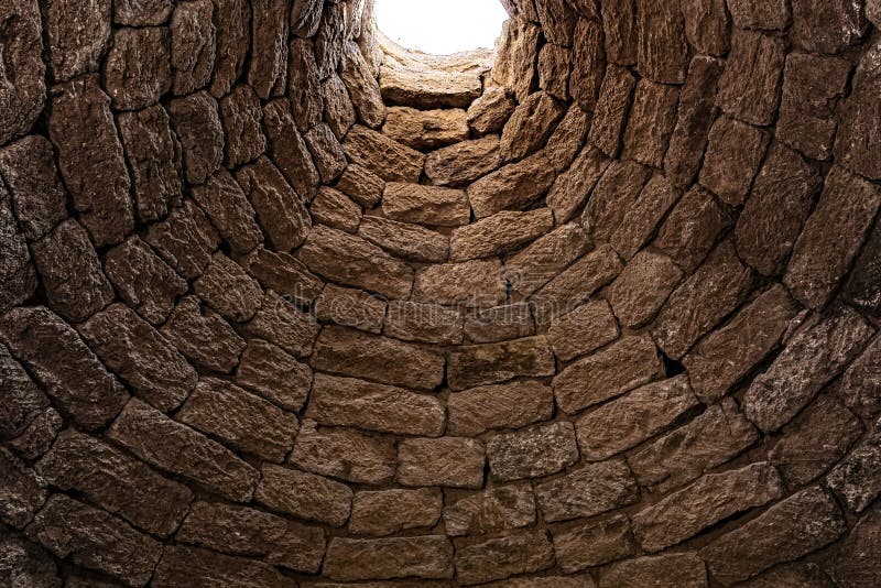 Deep ancient well inside stock photo. Image of arabic - 149460102