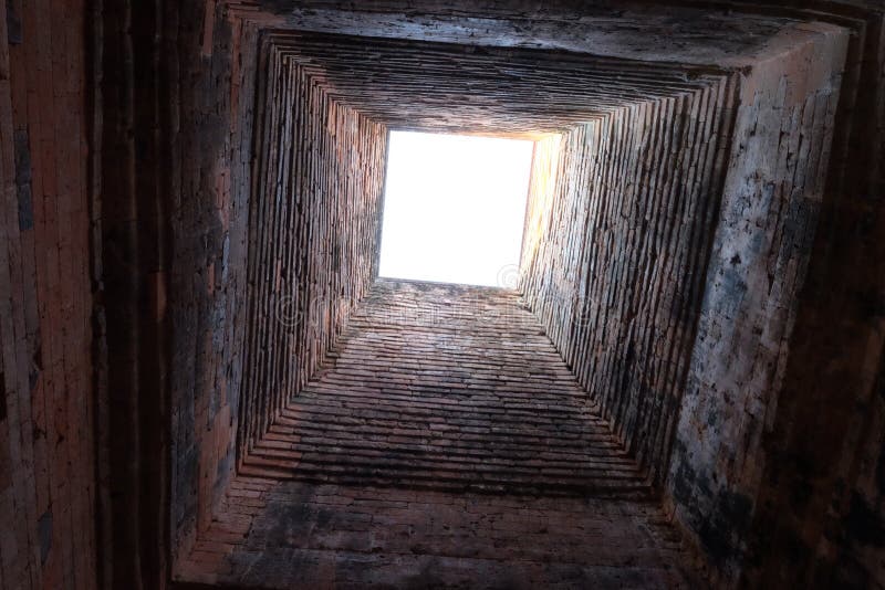Deep Ancient Well. Masonry. Light at the End of the Tunnel Stock Image ...