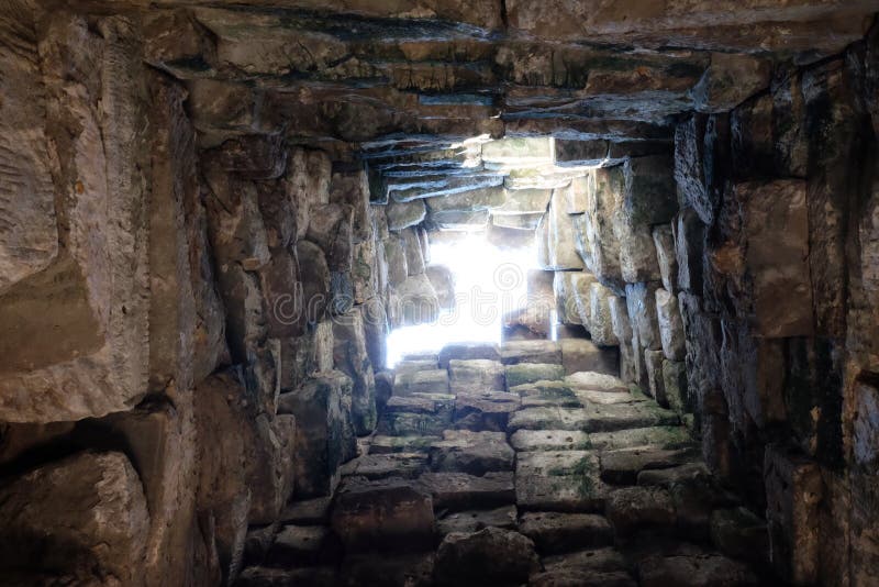 Deep Ancient Well. Masonry. Light at the End of the Tunnel Stock Photo ...