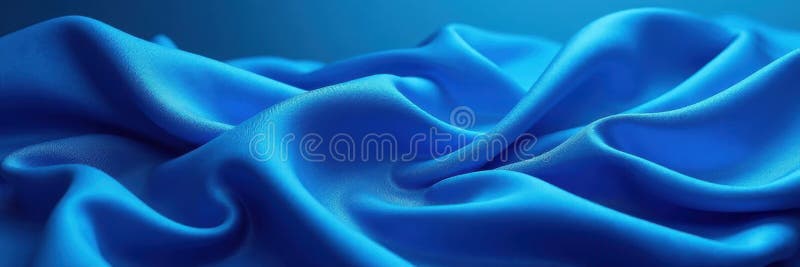 Deep Azure Cloth Billows Creating Dynamic Folds Flowing Image Intense ...