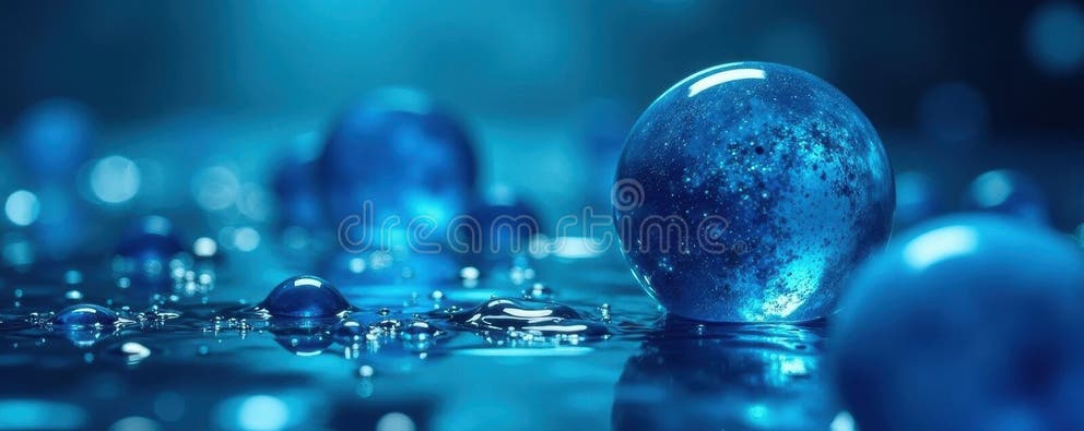 Deep Azure Ink Spheres, Glossy Surface, Underwater Effect , Underwater ...