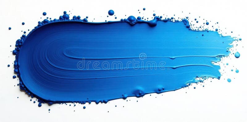 Deep Azure Stroke, Scattered Paint Flecks; Dynamic, Design, Canvas ...
