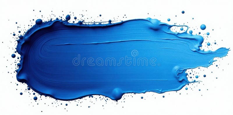 Deep Azure Stroke, Scattered Paint Flecks; Dynamic, Visual, Flow ...