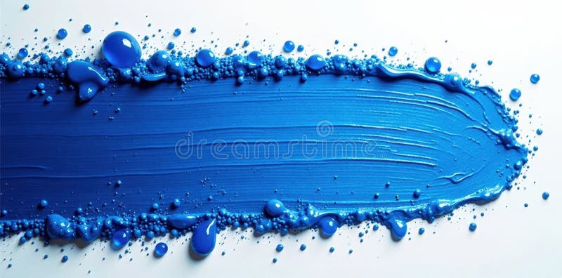 Deep Azure Stroke Thick Impasto Texture Scattered Blue Droplets Design ...