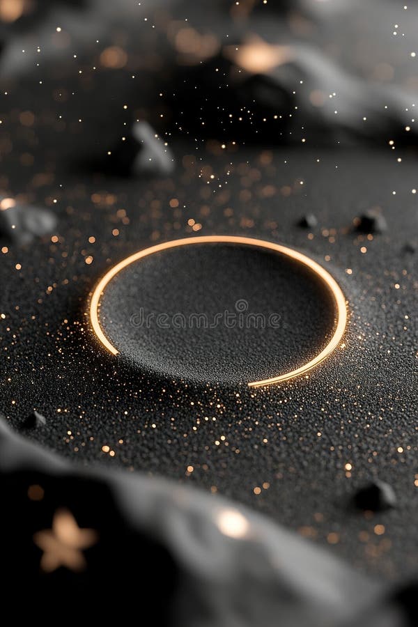 A Deep-black Backdrop Features Scattered Gold Stars and a Luminous ...