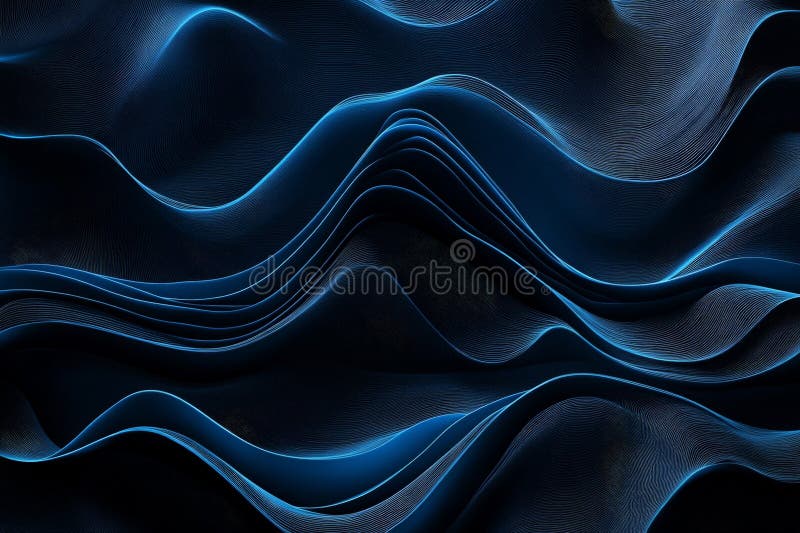 A Deep Black Background with Curving Lines that Cast Soft, Subtle ...