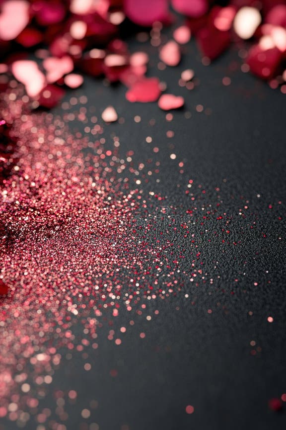 A Deep Black Background Framed by Eye-catching Red Glitter Creates a ...