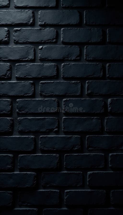 Deep Black Brick Wall Repeating Pattern Seamless Dark Background ...