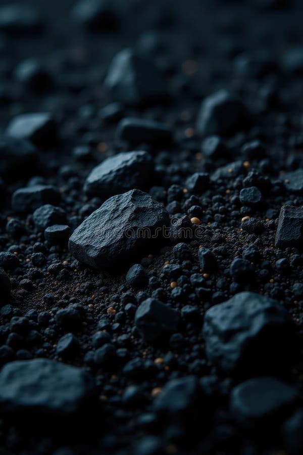 Deep Black Coal; Coarse, Uneven Surface High Resolution Background ...