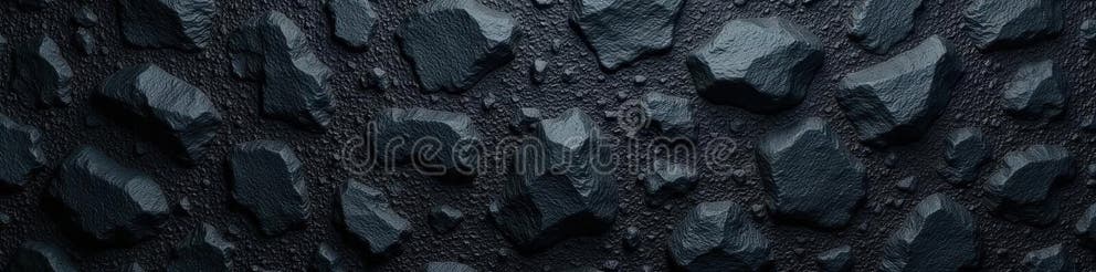 Deep Black, Heavily Textured Stone; Gritty, Uneven Surface , Background ...