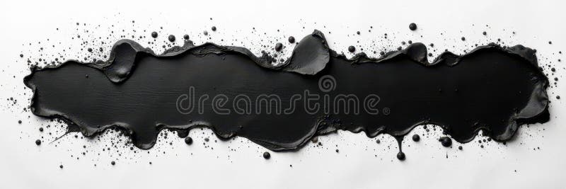 Deep Black Ink Blots, Random Rolled Effect, Textured White Canvas, Dye ...
