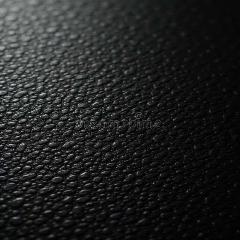 Deep Black Pebbled Leather Texture; Subtle Light Reflection Close-up ...