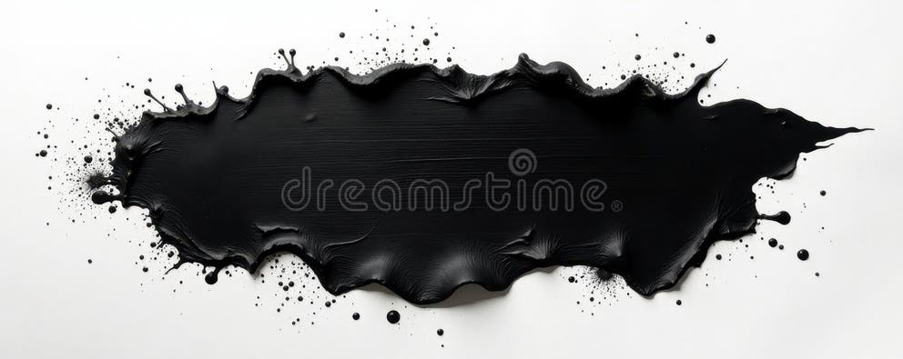 Deep Black Rolled Ink Blot, Textured White Backdrop , Pattern, Black ...