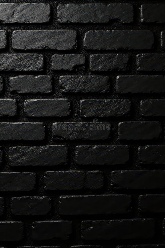 Deep Black, Seamless Brick Texture High Resolution, Uniform Shadowing ...