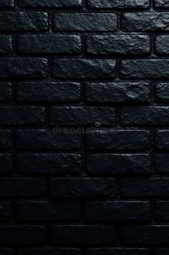 Deep Black, Seamless Brick Texture High Resolution, Uniform Shadowing ...