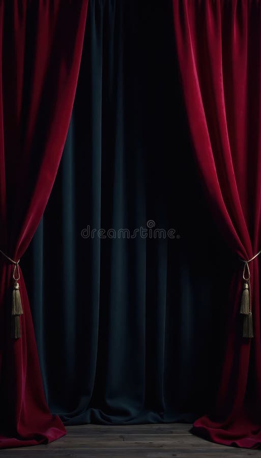 Deep Black Velvet Curtain Backdrop, Dramatic Folds , Folds, Stage ...
