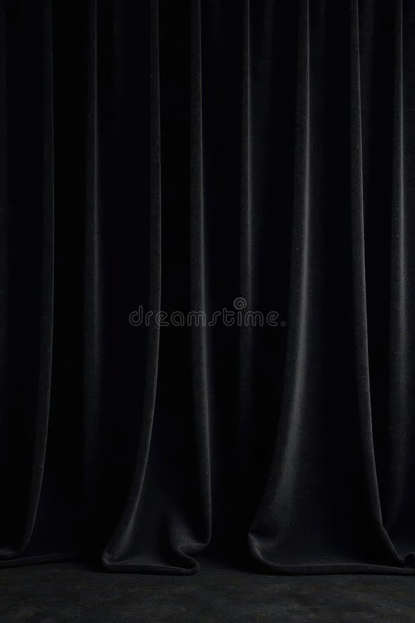 Deep Black Velvet Curtain Backdrop, Rich Texture, Design, Display ...