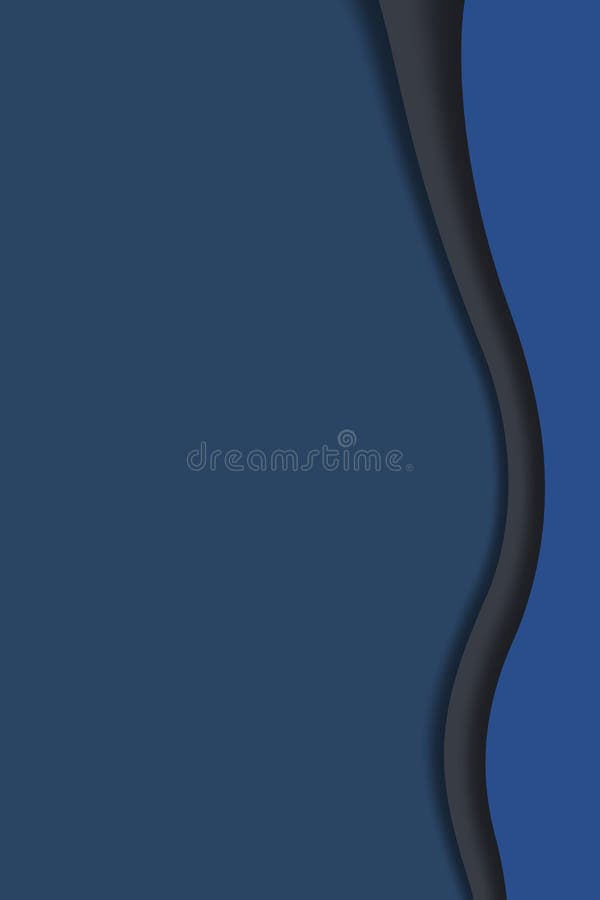 Deep Blue Abstract Background Template with Wave Lines for Business ...