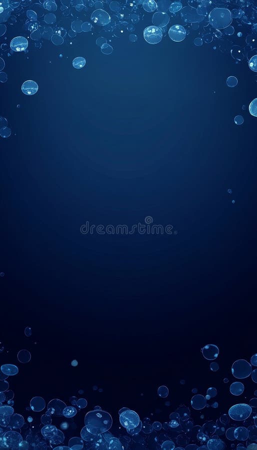 Deep Blue Abstract Background, Water Drops Frame, Underwater Marine ...