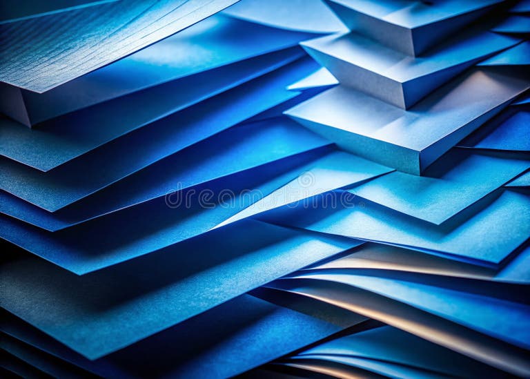 Deep Blue Abstract Linear Paper Shapes Double Exposure Background for ...