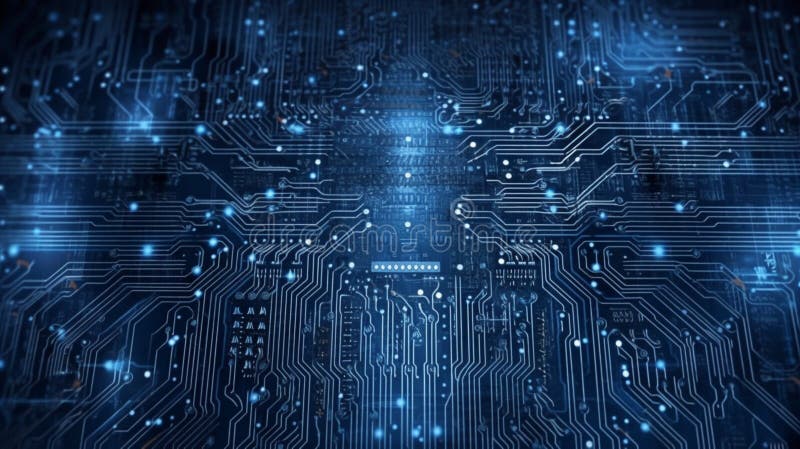 Deep Blue Abstract Technology Circuits Stock Illustration ...