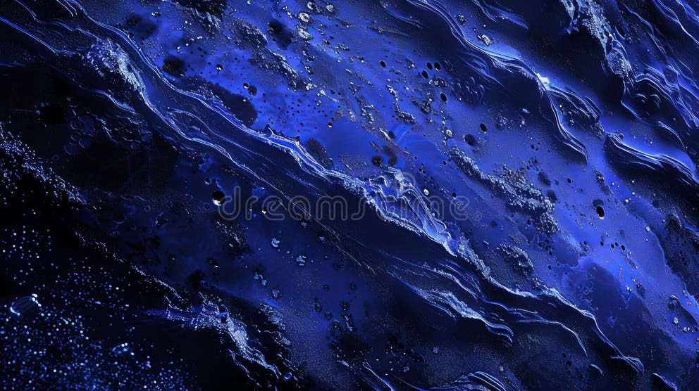 Deep Blue Abstract Texture, Ink Flow Background, Modern Art Stock ...