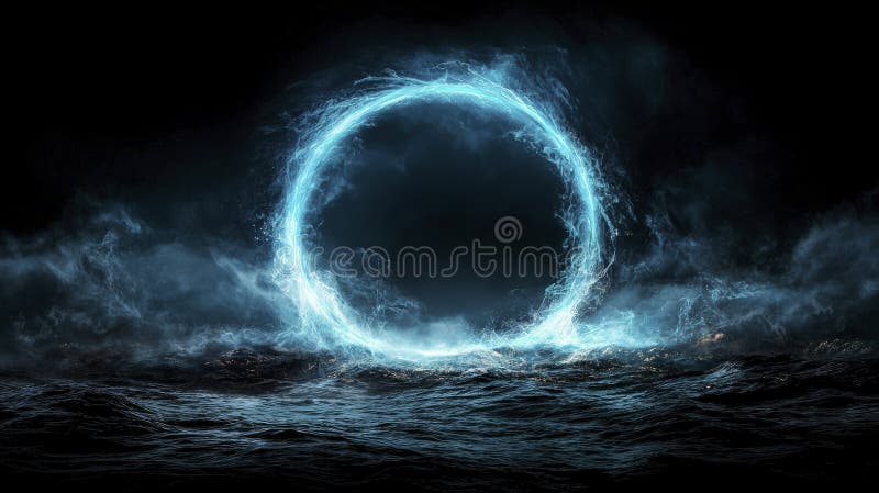 A Deep Blue Arc Illuminates the Void Oceanic Landscape Fantasy Art Dark ...